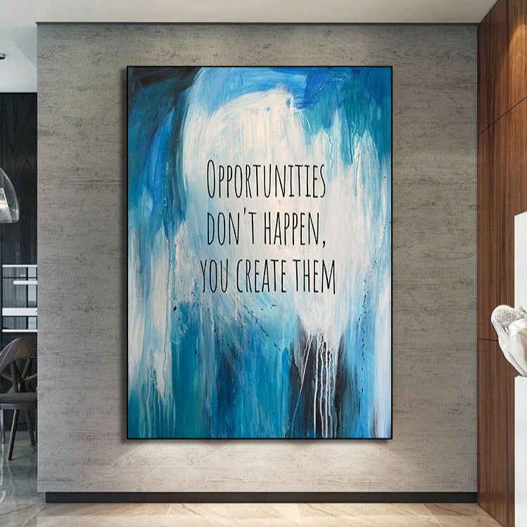 Original Light Blue Acrylic Painting Motivational Artwork Textured ...