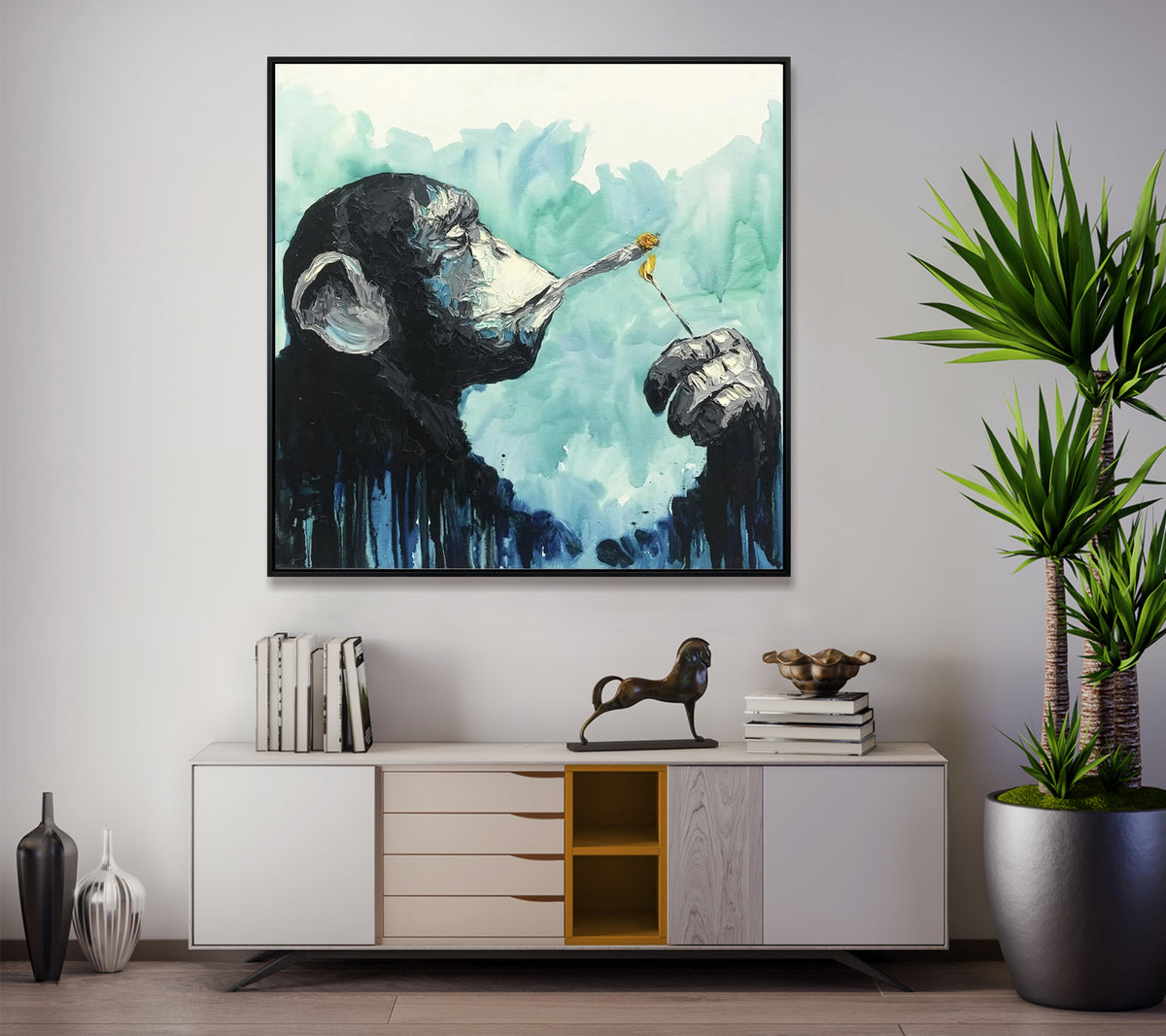 Large Pop Art Wall Art Monkey Paintings On Canvas Pop Art Painting ...