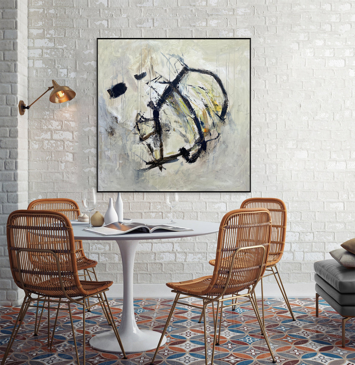 Abstract Beige Textured Paintings on Canvas Modern Expressionist Art ...