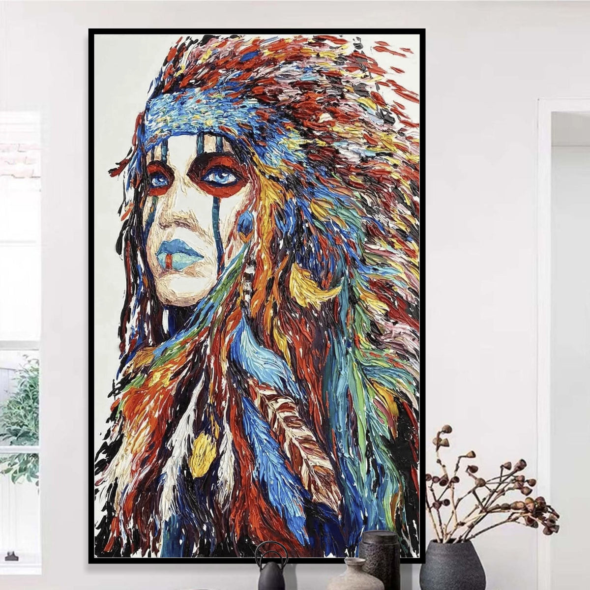 Abstract Canvas Art Native American Painting American Indian Wall Art ...