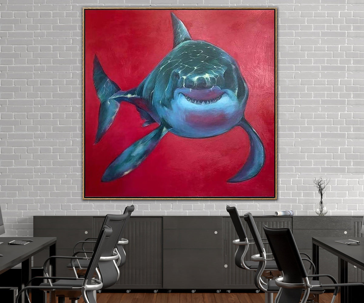 Original Shark Painting Modern Shark Painting Figurative Painting ...