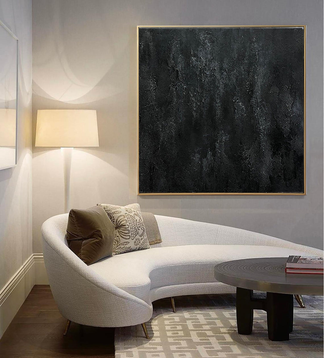 Abstract Black Painting Canvas Heavy Textured Art Pasty Painting Loft ...