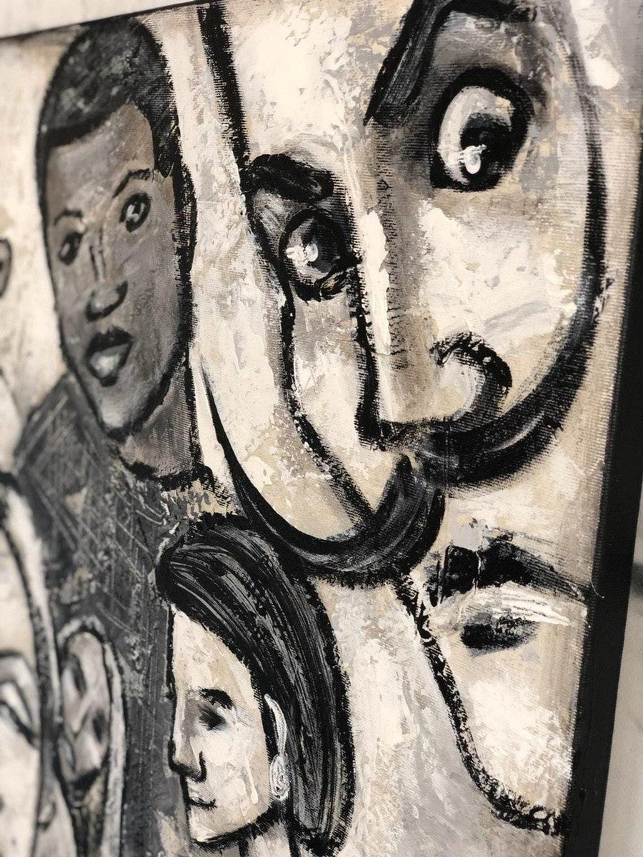 Famous Face Painting Black And White Abstract People Painting Lifestyle ...