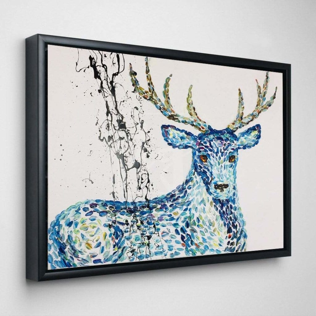 Large Deer Painting Deer Wall Decor Deer Original Painting Deer Oil ...