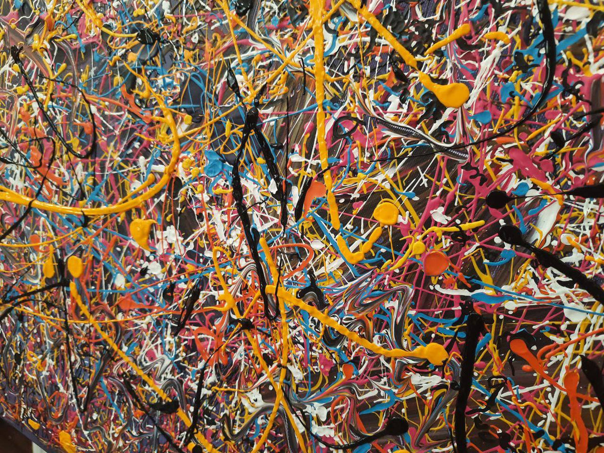 Jackson Pollock Style Paintings On Abstract Modern Colorful Fine Art ...